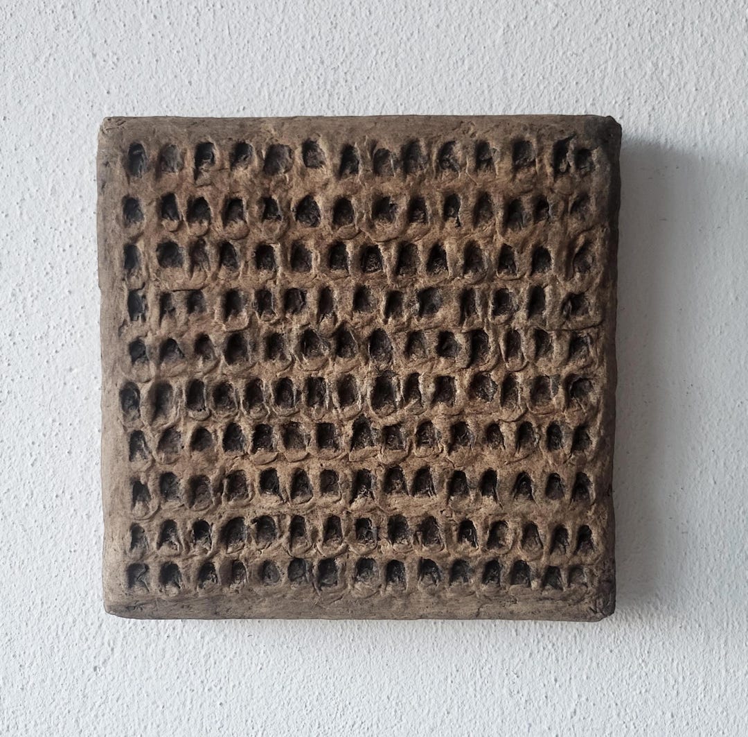 Œuvre d'art en papier mâché faite à la main, décoration murale texturée ...