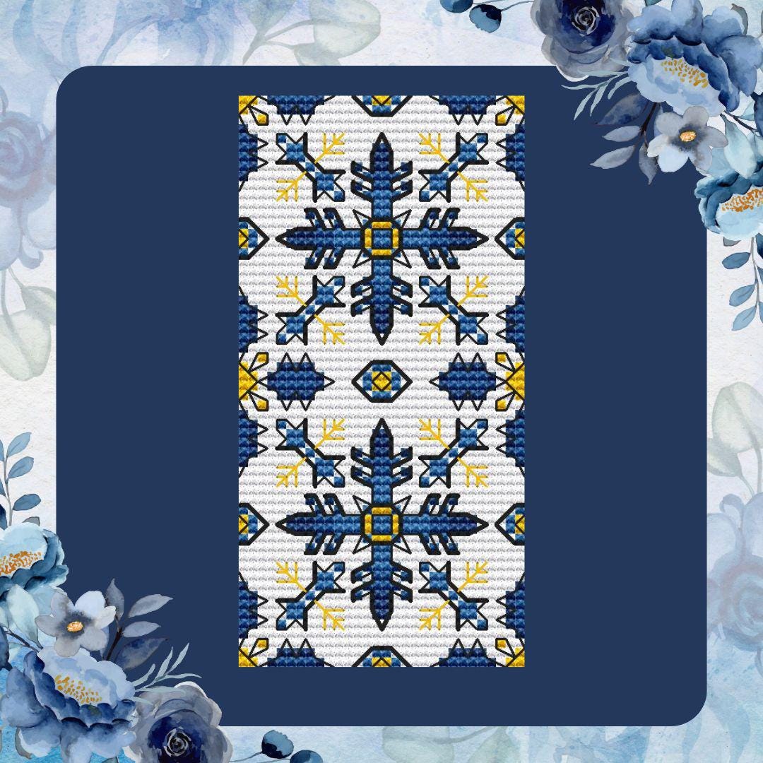 Geometric Cross Stitch Bookmark Pattern: Scandinavian Folk Art (PDF ...