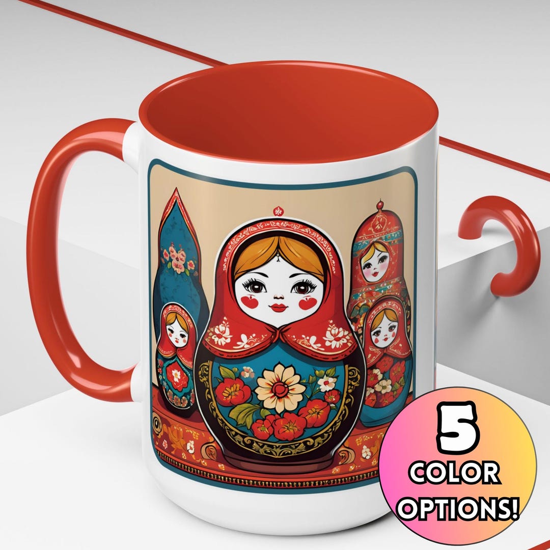 Babushka Doll Mug, Stacking Dolls Tea Mug, Matryoshka Doll Coffee Mug ...