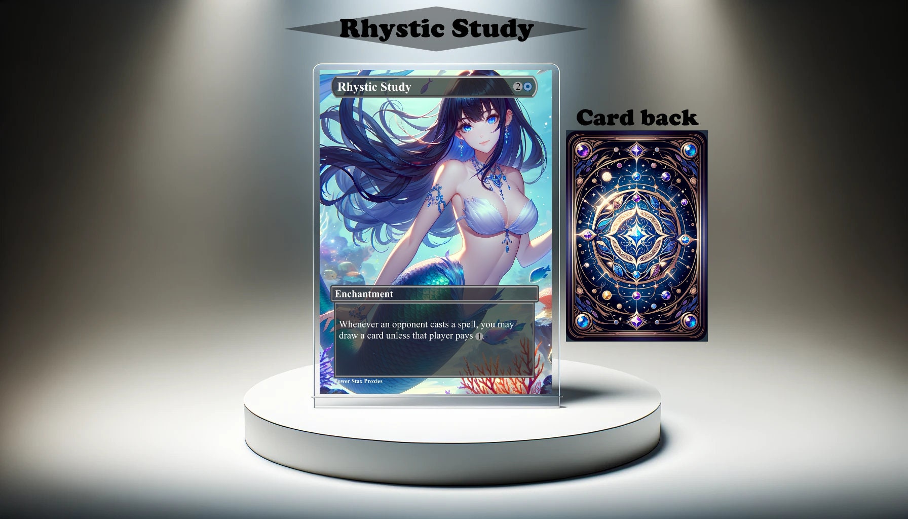 Rhystic Study MTG Proxy Custom Card, Full Art EDH - Etsy