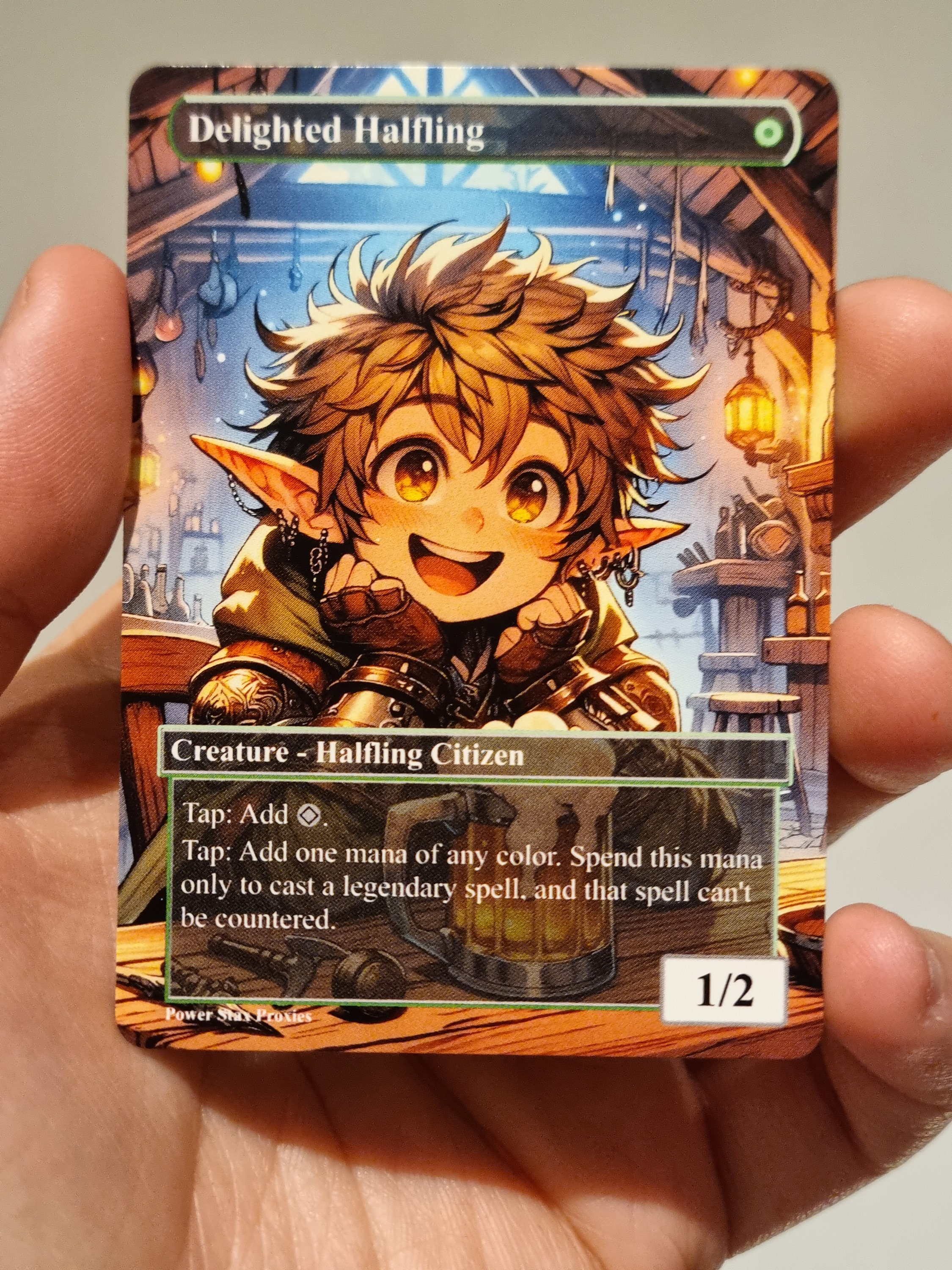 Delighted Halfling MTG Proxy Custom Card, Full Art EDH - Etsy