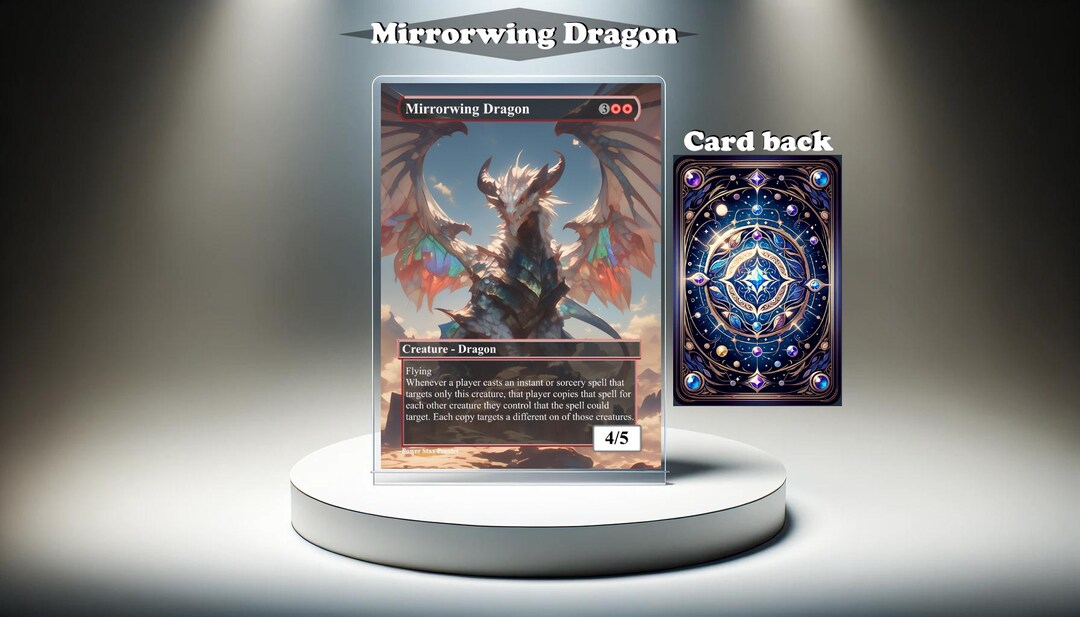 Mirrorwing Dragon - MTG Proxy Custom Card, Full Art EDH - Etsy