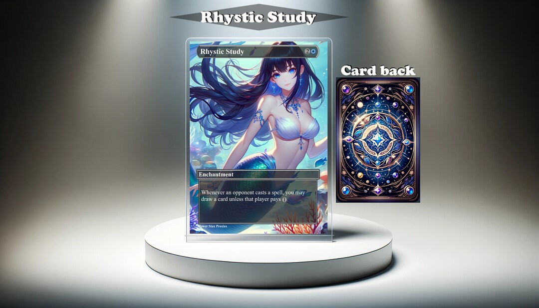 Rhystic Study - MTG Proxy Custom Card, Full Art EDH - Etsy