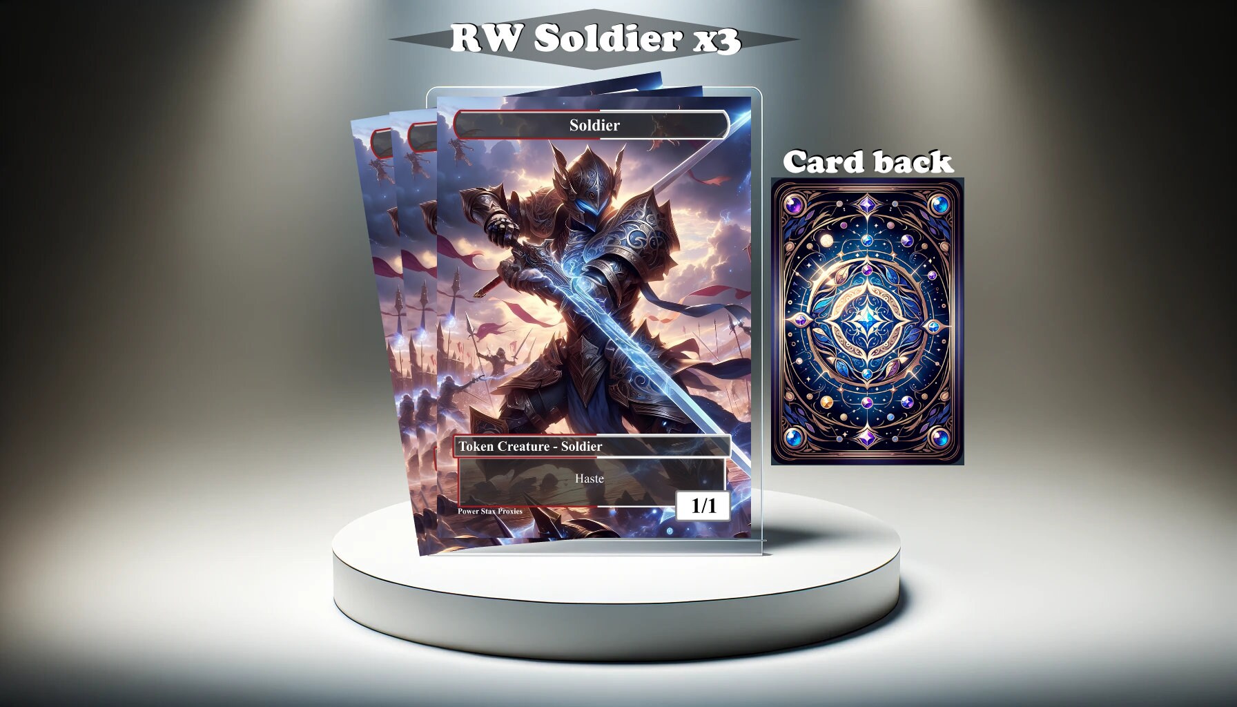 3x RW Soldier Haste Token MTG Proxy Custom Card, Full Art EDH - Etsy
