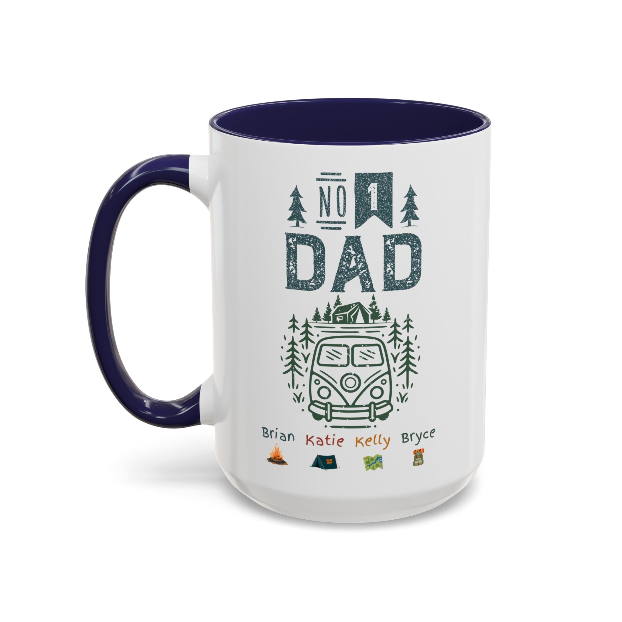 Number 1 Dad Custom Two Tone Mug 11 15oz,custom Gifts for Dad,gifts for ...