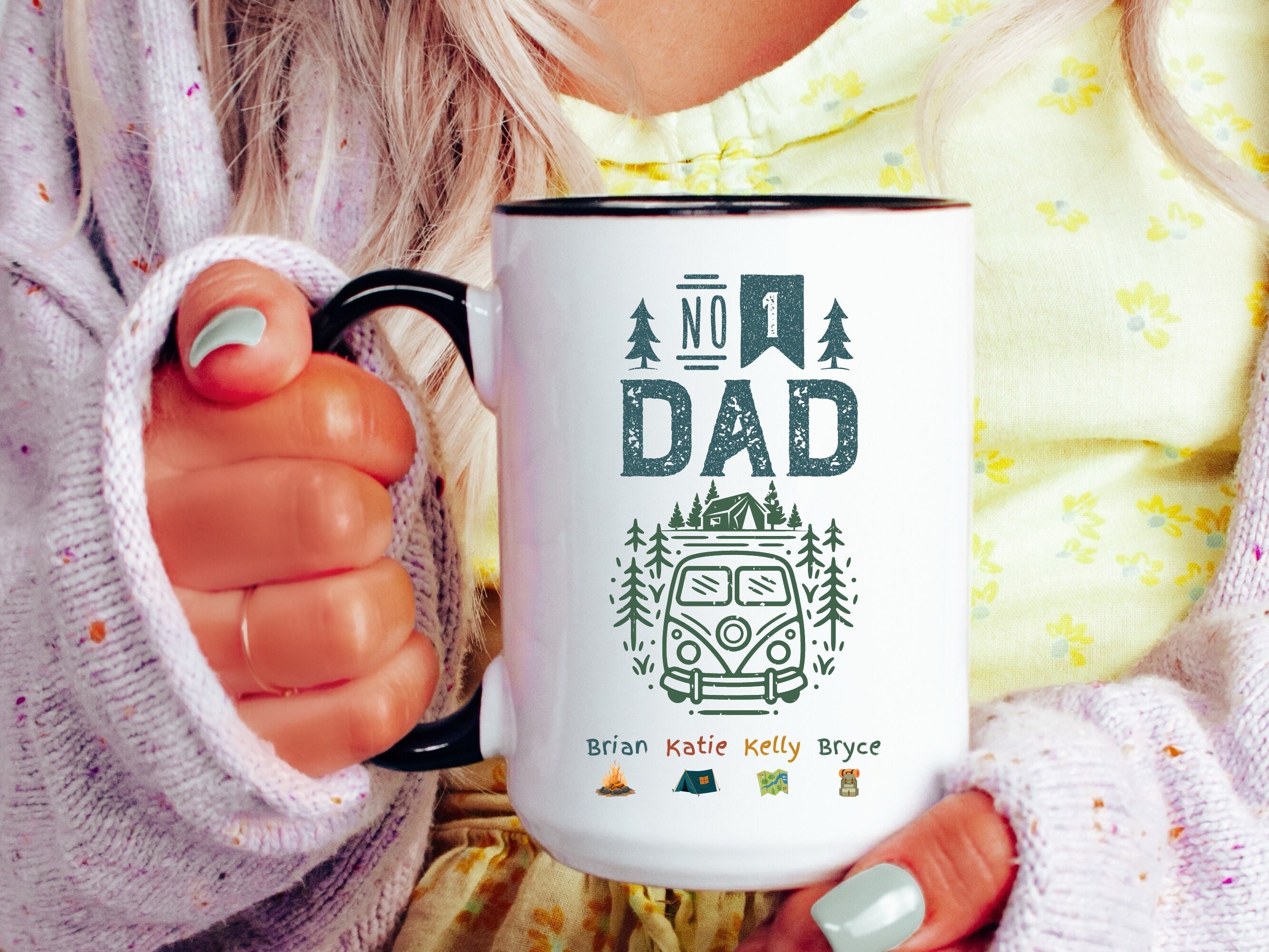 Number 1 Dad Custom Two Tone Mug 11 15oz,custom Gifts for Dad,gifts for ...