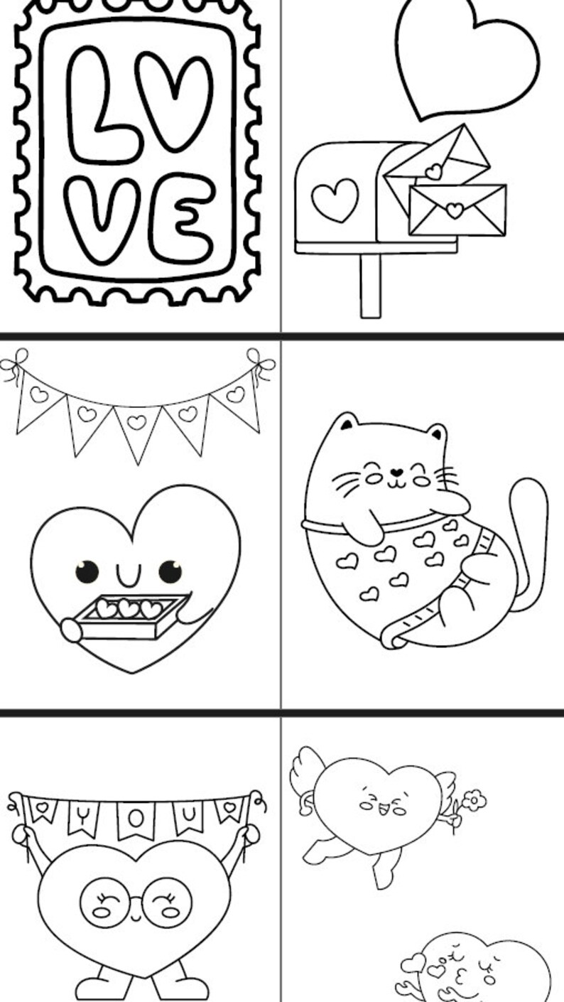 Coloring Book for Kids | Valentine's Day Coloring Book | Worksheet | 20 ...