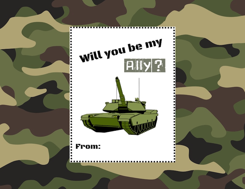 Printable Army Valentines Day Cards, Kids Soldier Valentines Day Cards ...