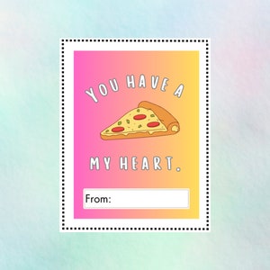 6 Printable Food Valentines Day Cards, Kids Valentines Day Cards, Food ...