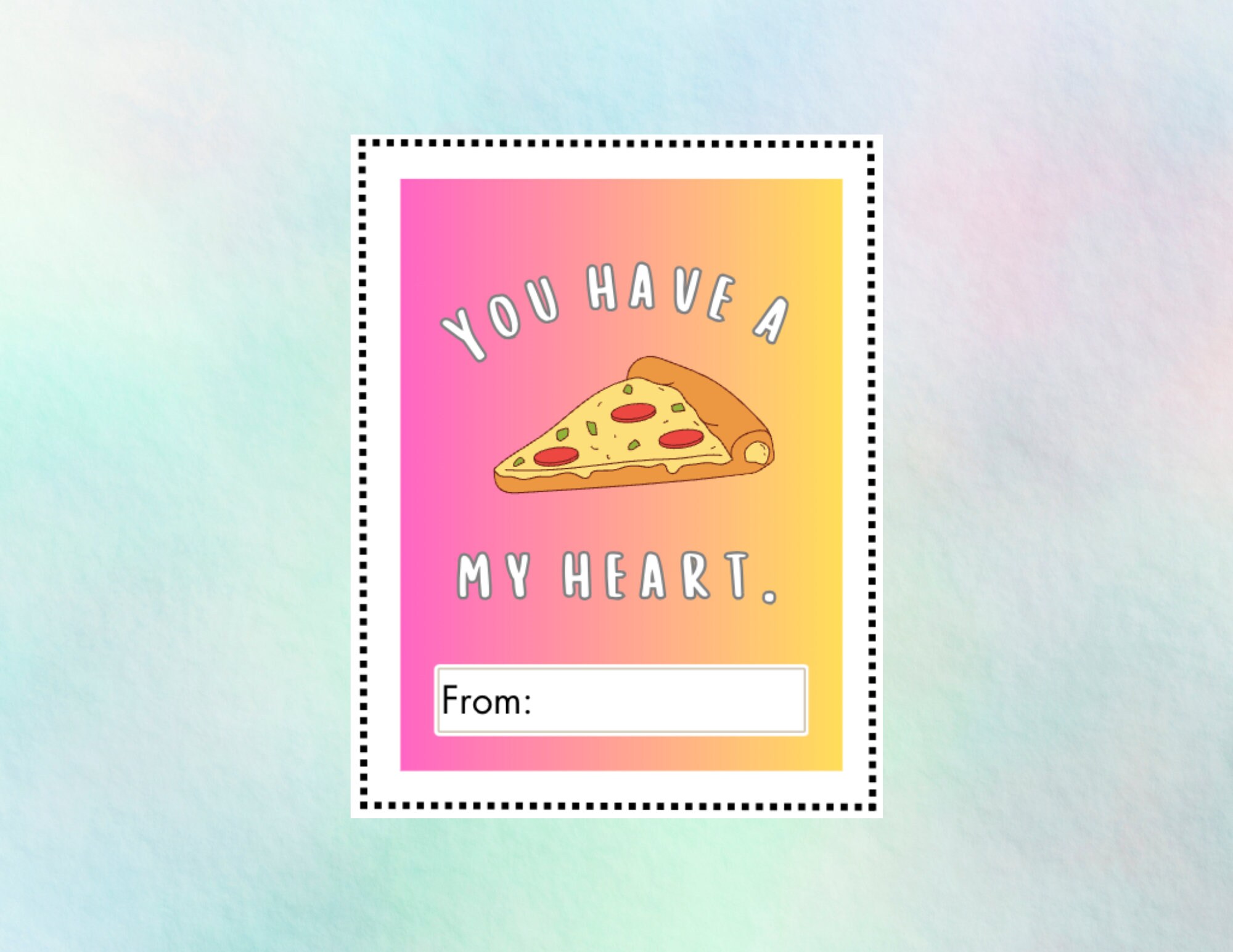 6 Printable Food Valentines Day Cards, Kids Valentines Day Cards, Food ...