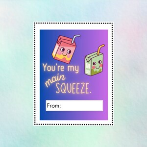 6 Printable Food Valentines Day Cards, Kids Valentines Day Cards, Food ...