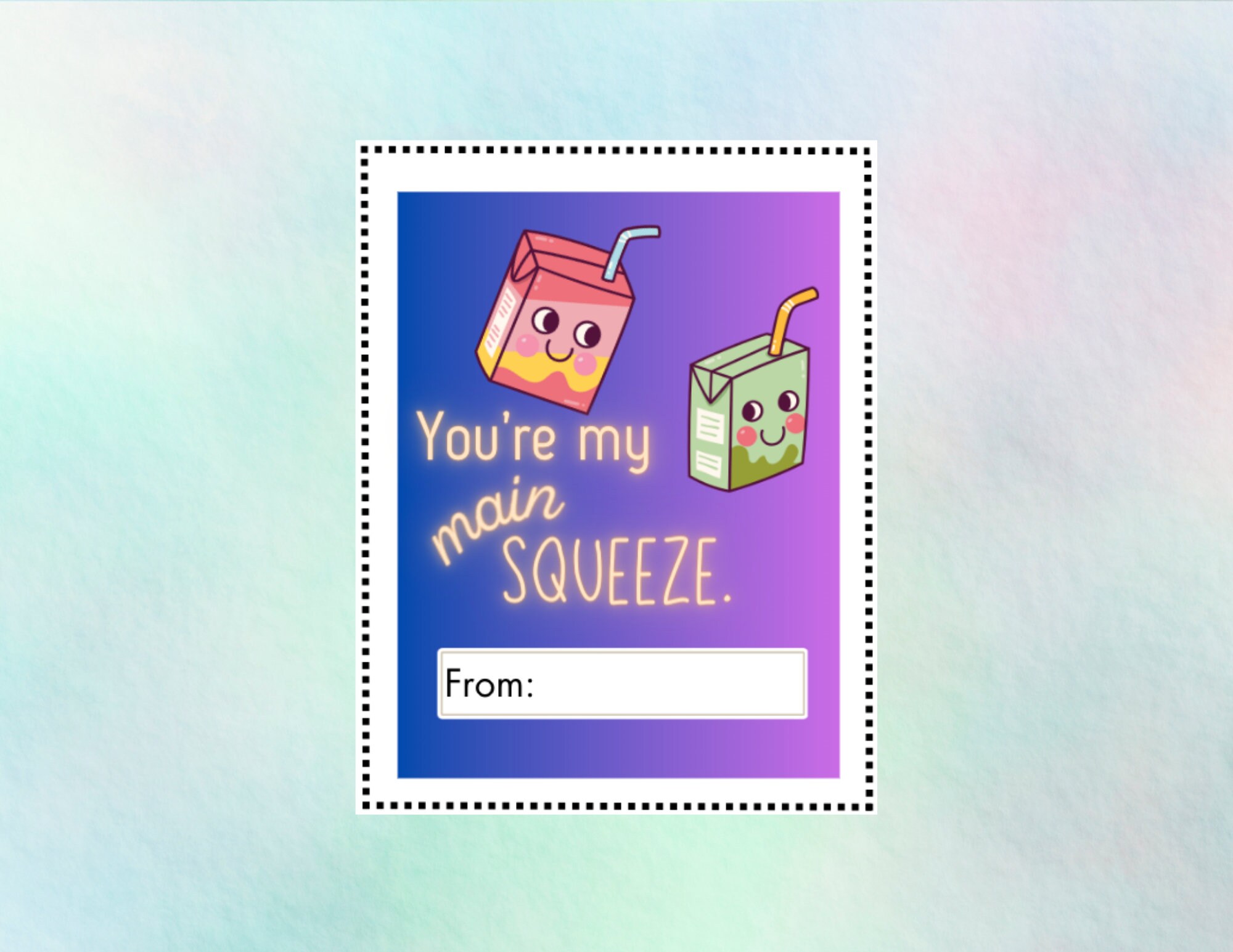 6 Printable Food Valentines Day Cards, Kids Valentines Day Cards, Food ...