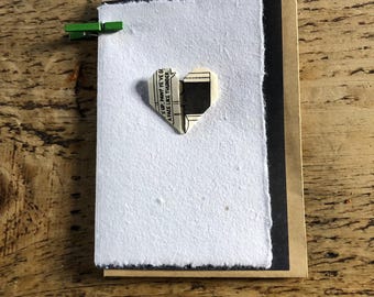 Handmade Origami Heart Mini Notelet - Etsy