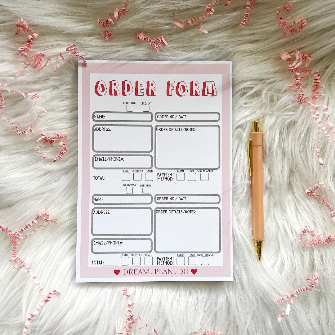 Order Form Glued Notepad A5 100 Sheets | Small Business Stationery ...