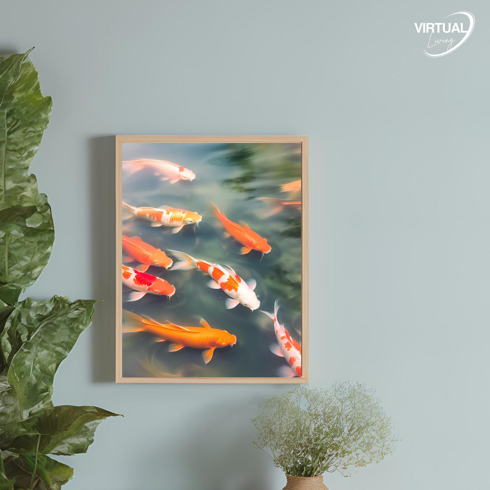 Japanese Koi Fish Poster| Vibrant Fish Art| Coastal Printable Art| Koi ...