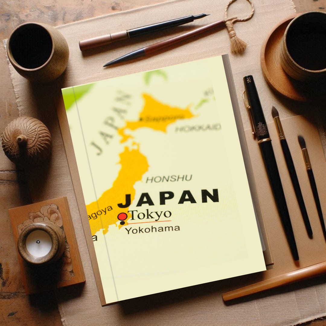Japan Map Hardcover Journal: Japanese Travel Diary, 150 Ruled Pages - Etsy