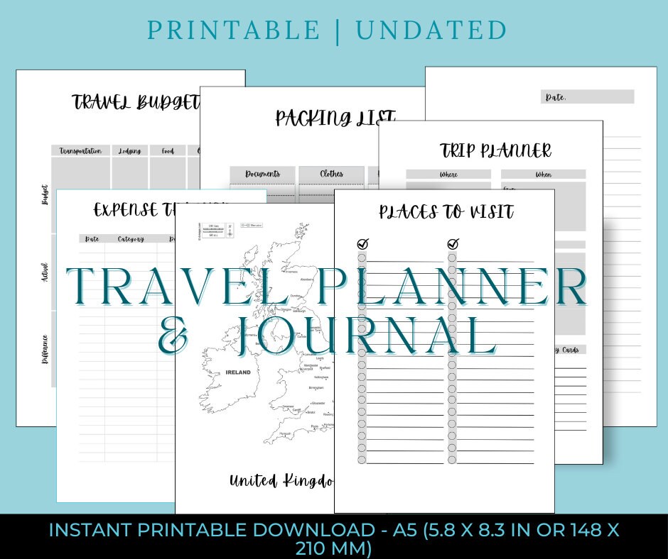 Italy Travel Planner Journal Printable Digital Download, Italian Travel ...