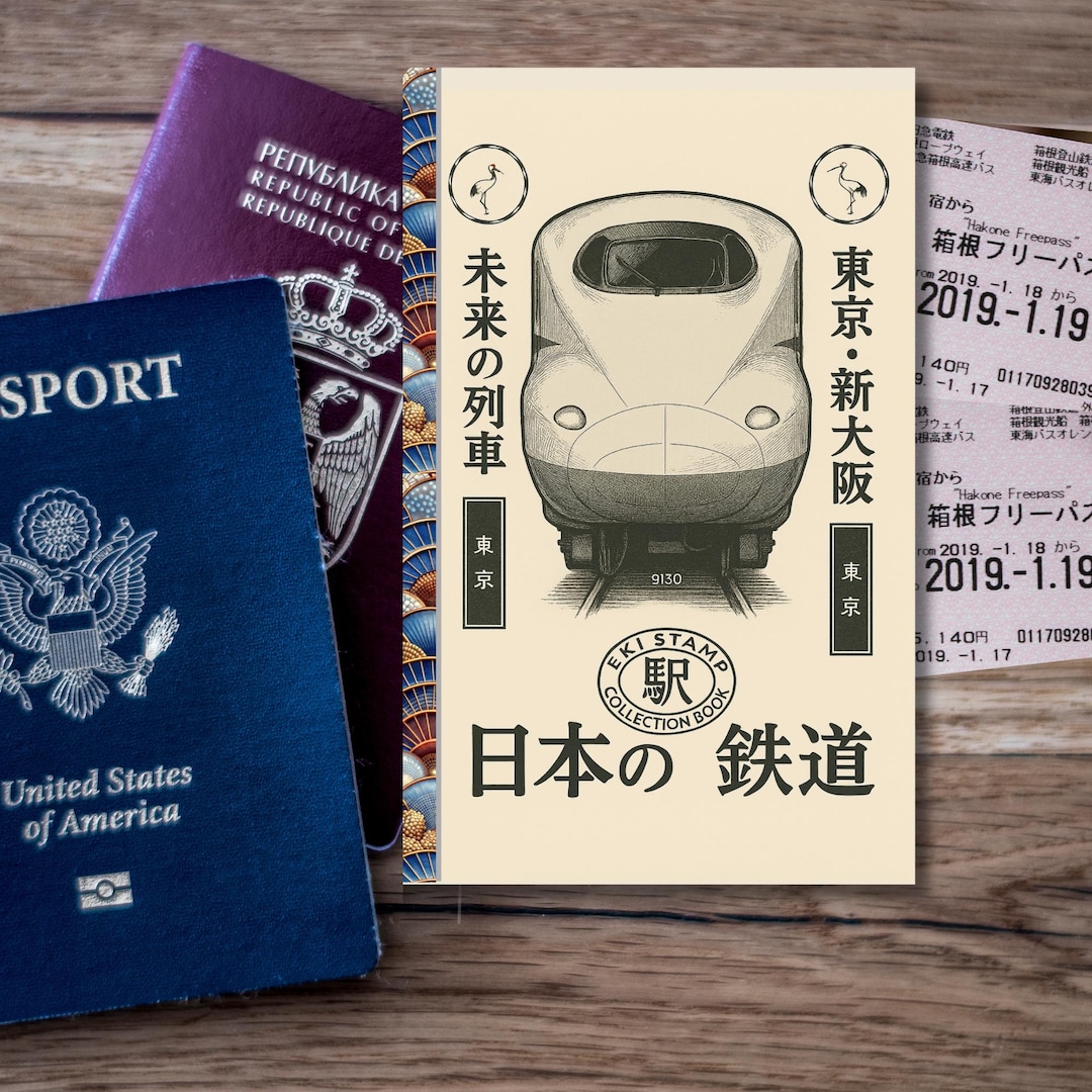 Japan EKI Stamp Collecting Notebook & Travel Journal, Shinkansen Style ...