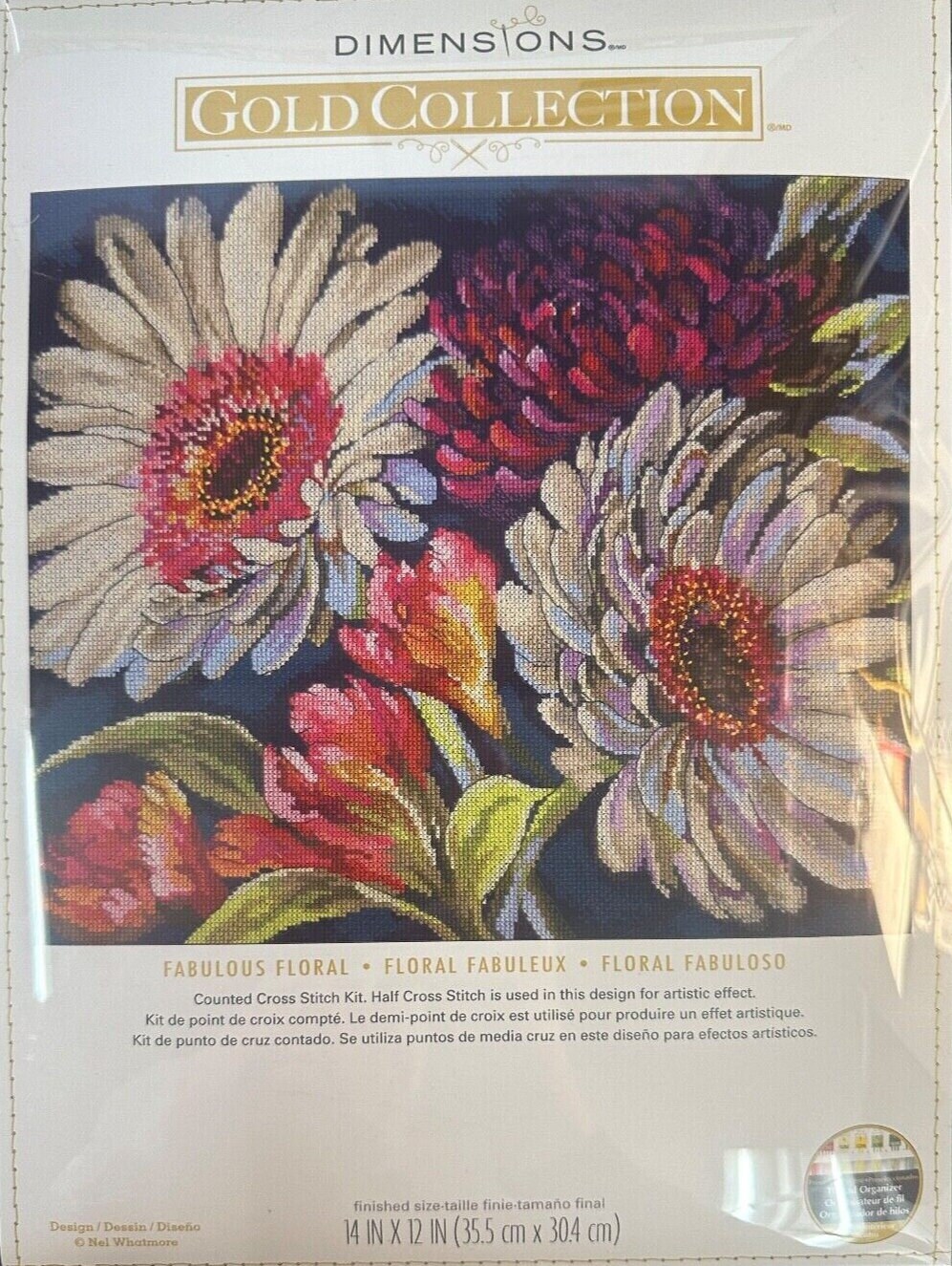 Dimensions Gold Collection Fabulous Florals Counted Cross Stitch Kit ...