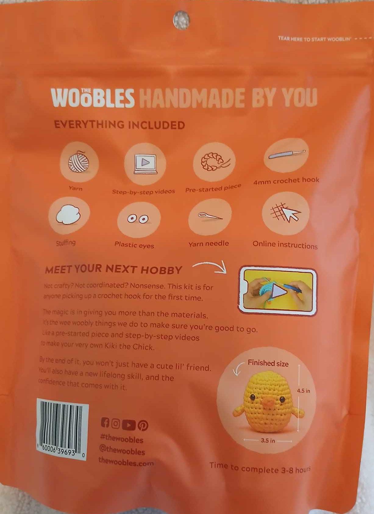 The Woobles Kiki the Chick Learn to Crochet Kit for Beginners - Etsy