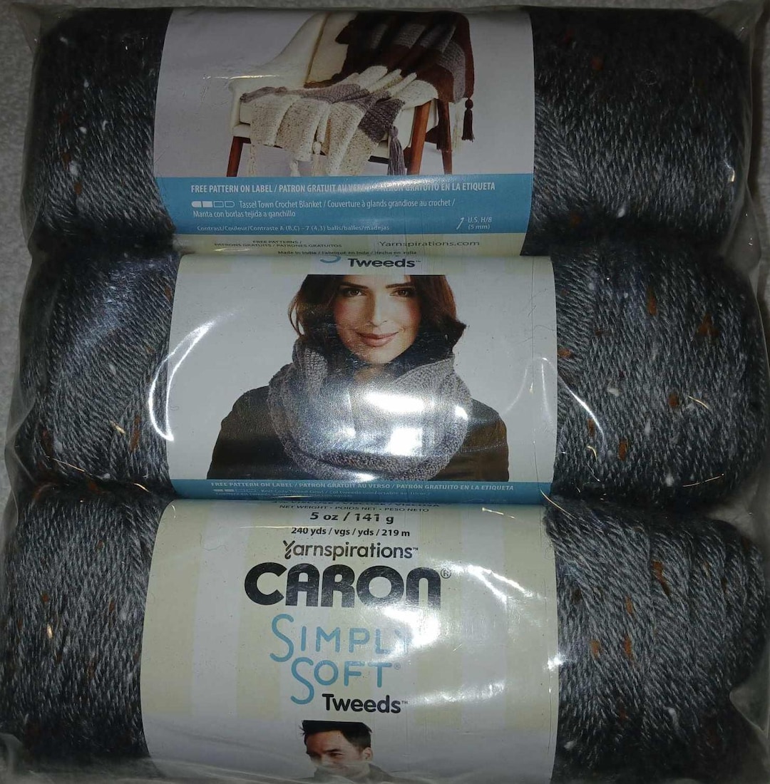 Caron Simply Soft Tweeds Yarn Lot of 3 Skeins GRAY HEATHER #4 Medium - Etsy