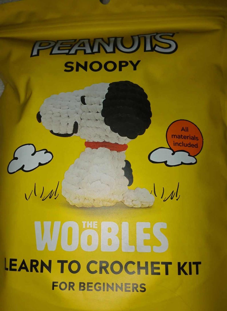 The Woobles Peanuts SNOOPY Learn to Crochet Kit for Beginners - Etsy