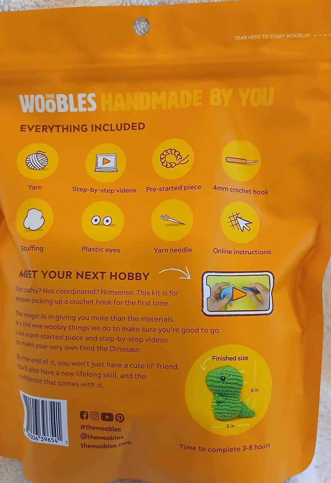 The Woobles Fred the Dinosaur Learn to Crochet Kit for Beginners - Etsy