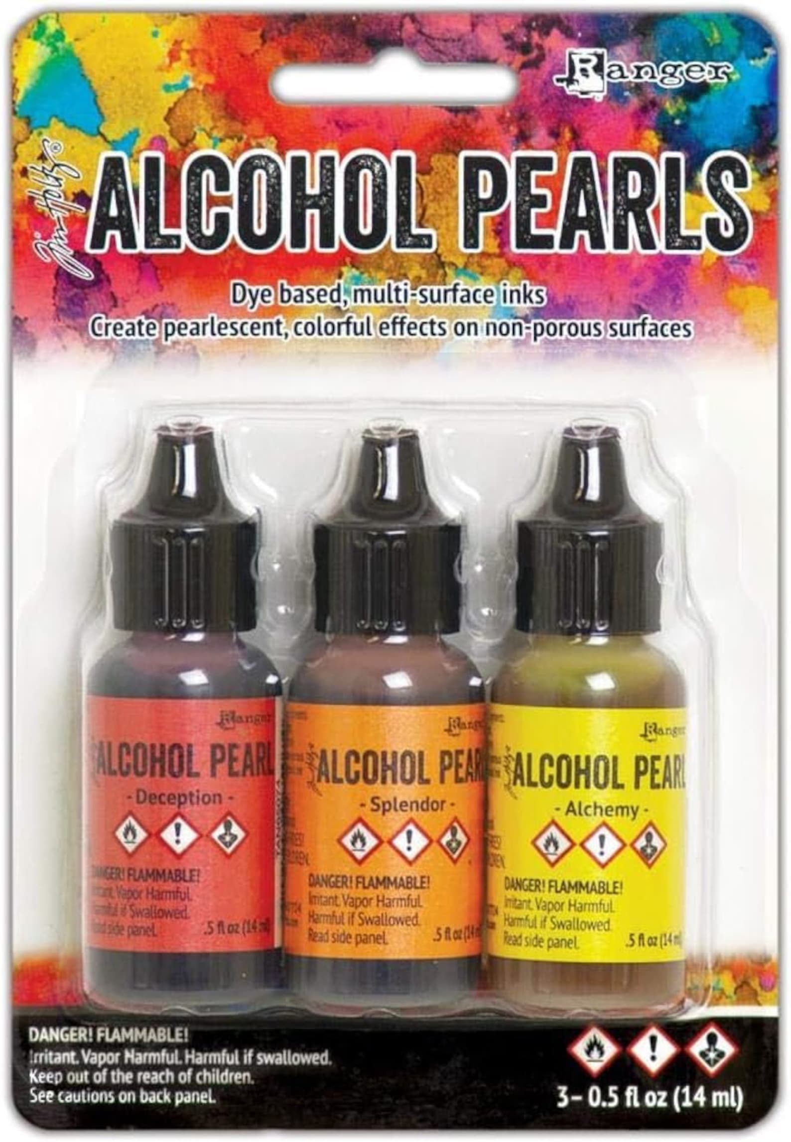 Ranger Alcohol Inks PEARLS #1 3 Pack Dye & Pigment Based TANK65517 #1 ...
