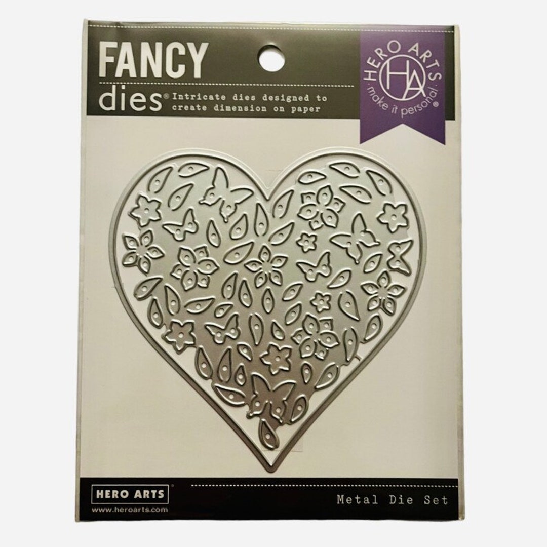 Hero Arts Fancy Die Set Paper Layering FLORAL HEART With Frame DI441 - Etsy