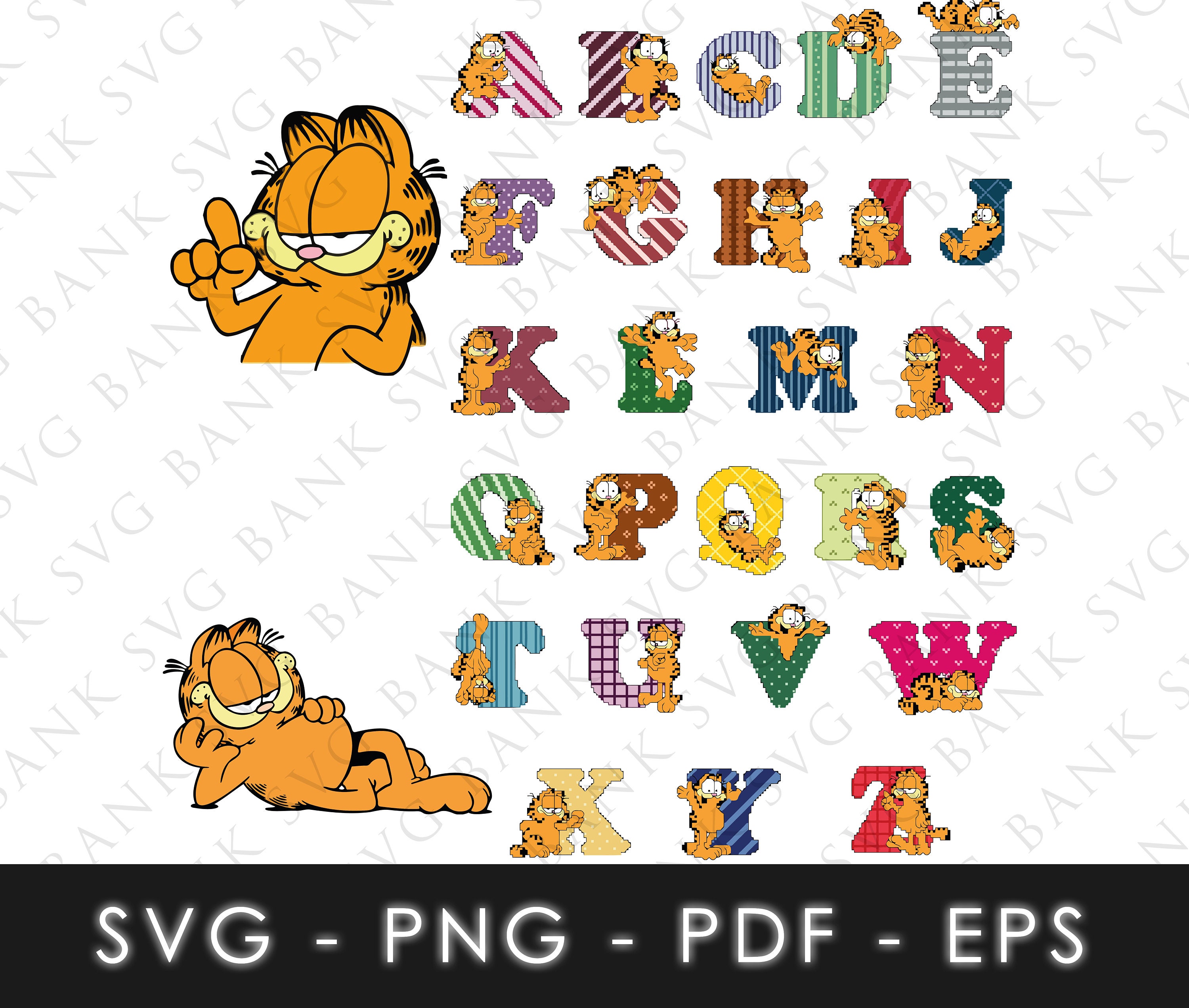 Garfield SVG, Garfield Vector, Garfield Font SVG, Garfield Font Vector ...