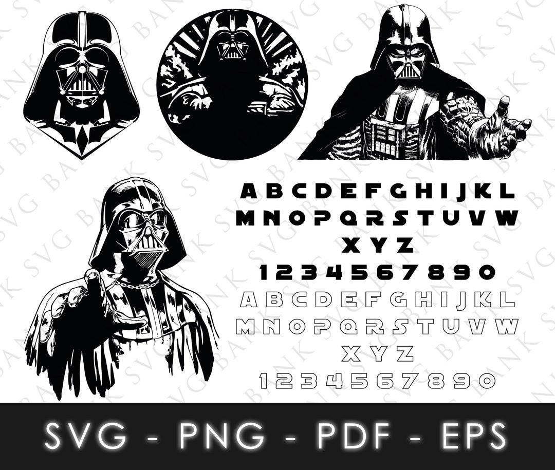 Darth Vader SVG, Darth Vader Fuente SVG, Darth Vader Silueta SVG, Darth ...