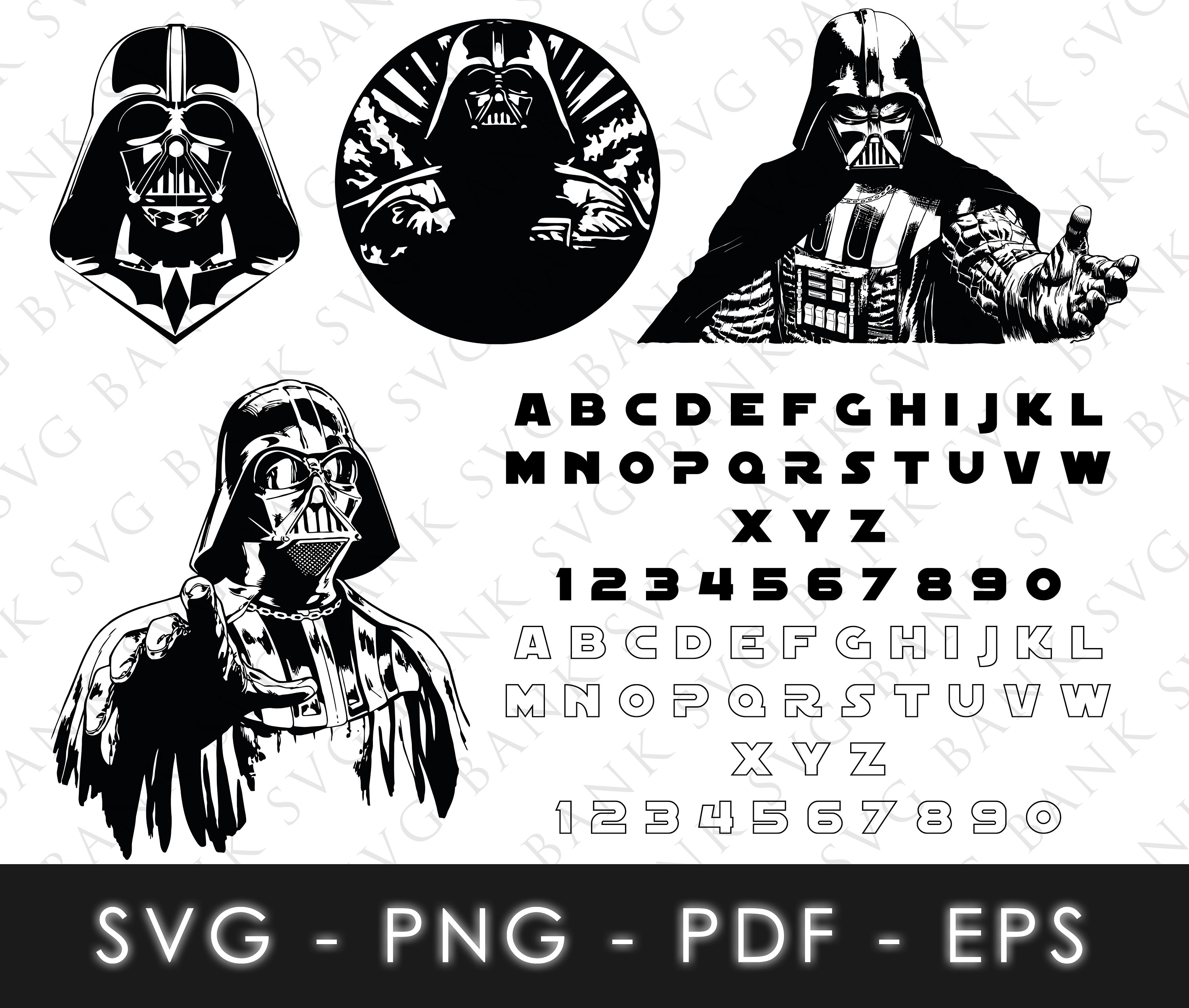 Darth Vader Svg Darth Vader Font Svg Darth Vader Silhouette Svg Darth Vader Vector Star Wars