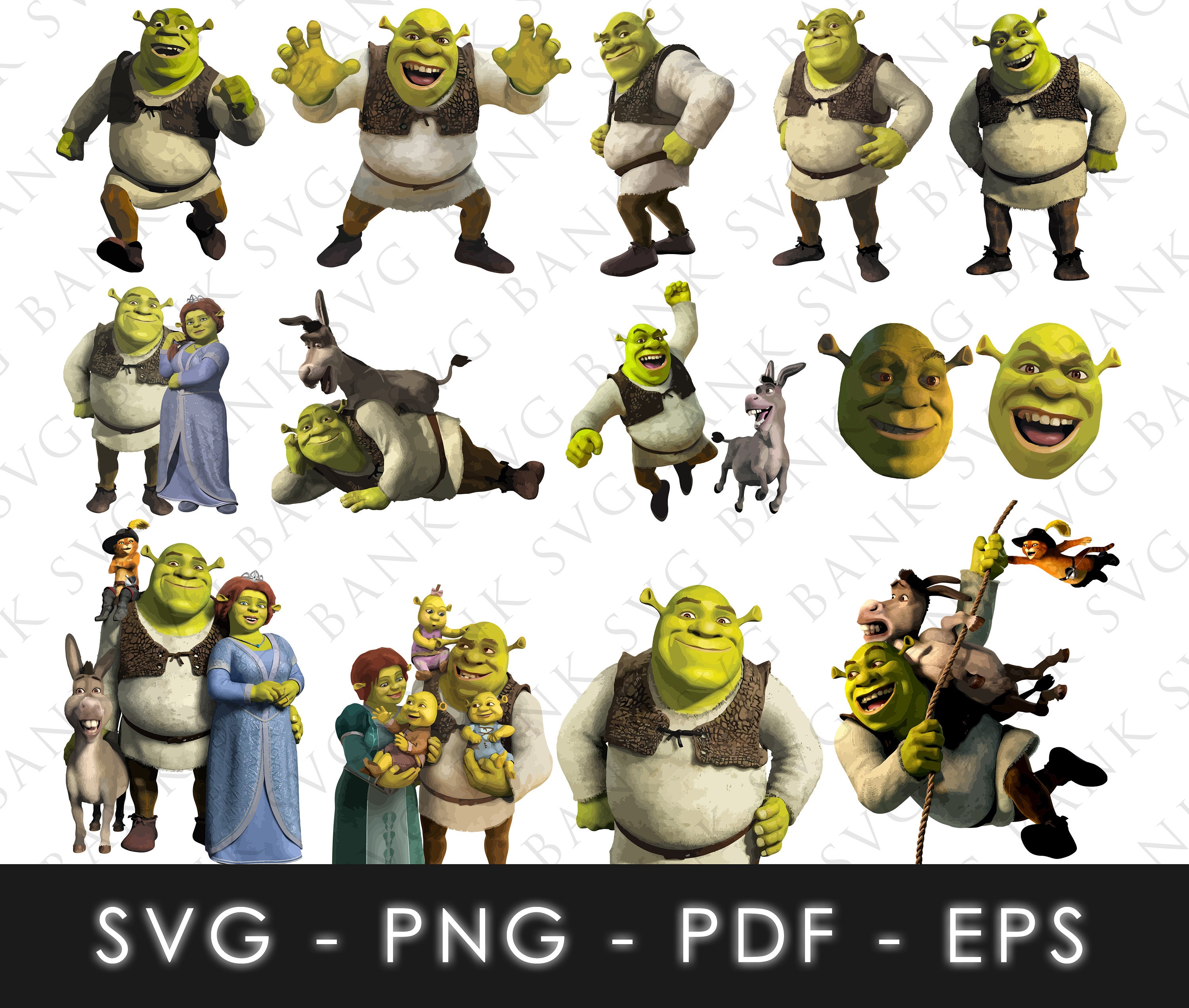 Shrek SVG, Shrek Vector, Shrek SVG Bundle, Shrek for Cricut, Shrek Cut File, Shrek Clipart ...