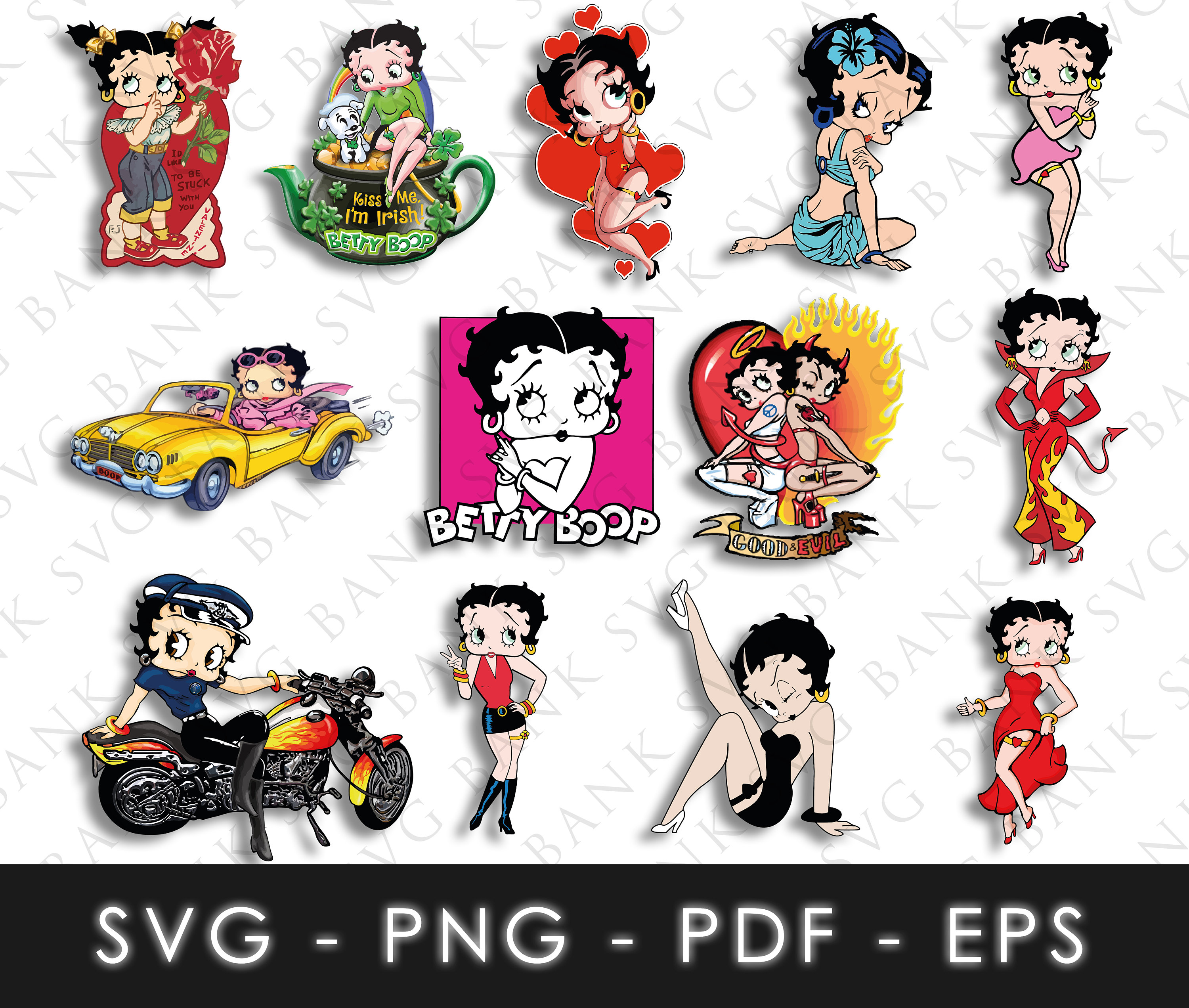 Betty Boop SVG, Betty Boop SVG Bundle, Betty Boop Vector, Betty Boop ...