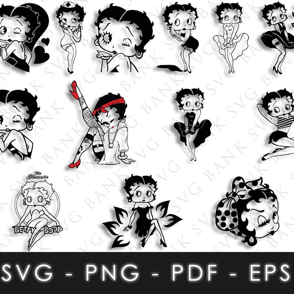 Betty Boop Svg - Etsy