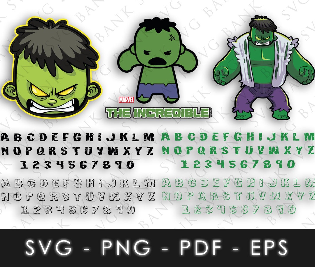 Baby Hulk SVG, Baby Hulk Vector, Hulk Font SVG, Hulk Font Vector ...