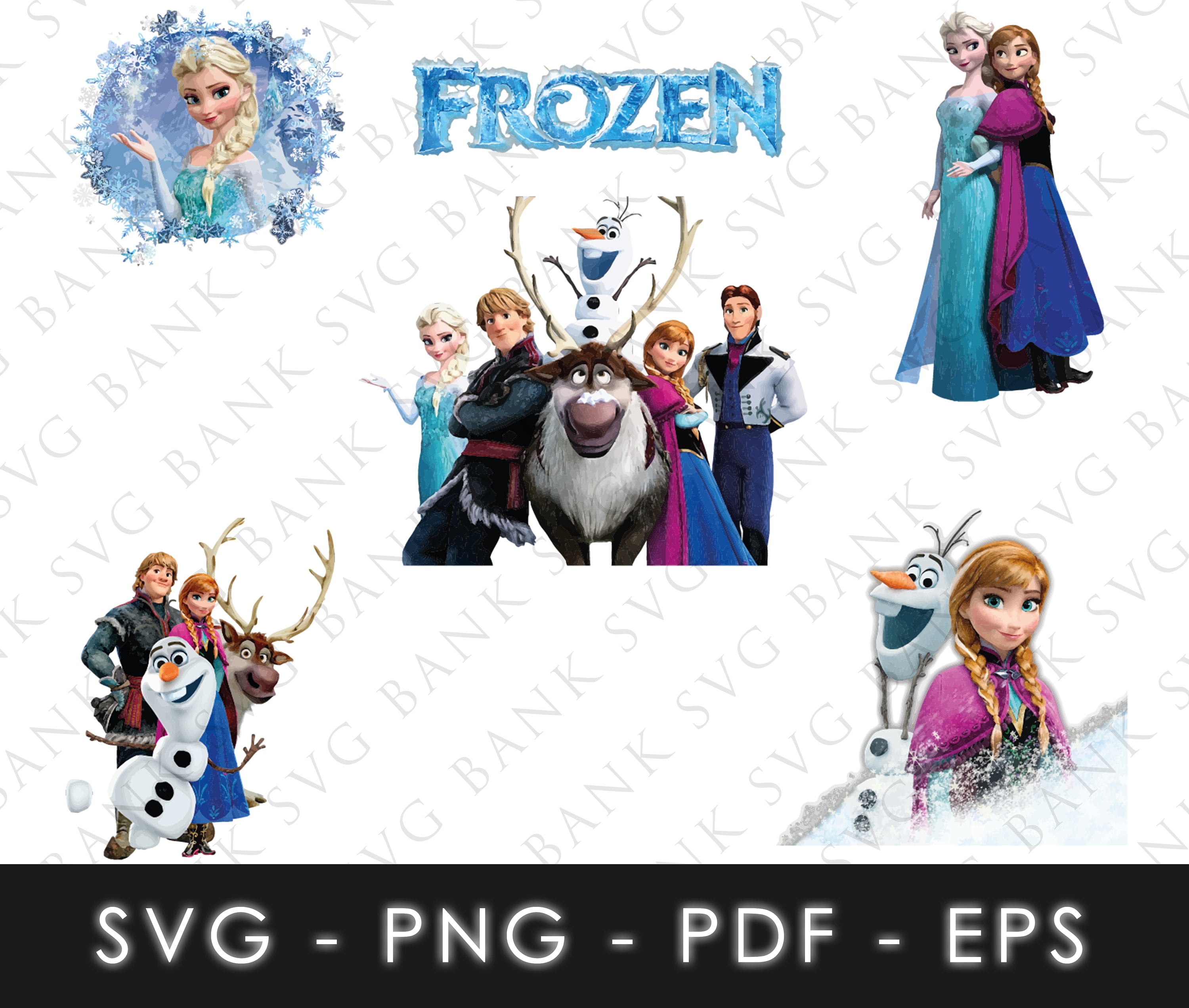 Frozen SVG, Frozen Vector, Frozen SVG Bundle, Frozen for Cricut, Frozen ...