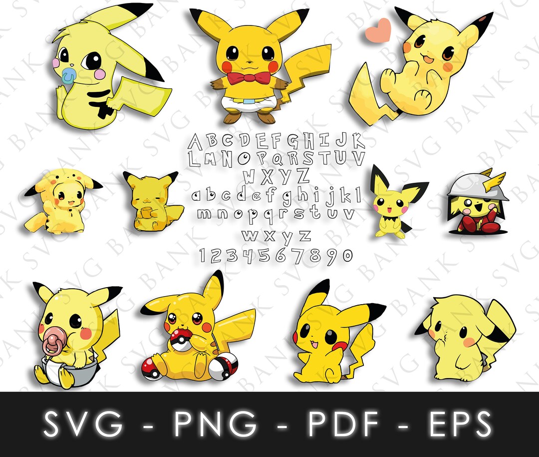 Baby Pikachu SVG, Baby Pikachu Vector, Pikachu SVG, Pikachu Vector ...