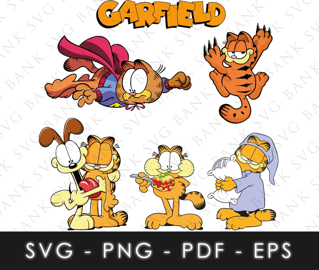Garfield SVG, Garfield Vector, Garfield SVG Bundle, Garfield for Cricut ...