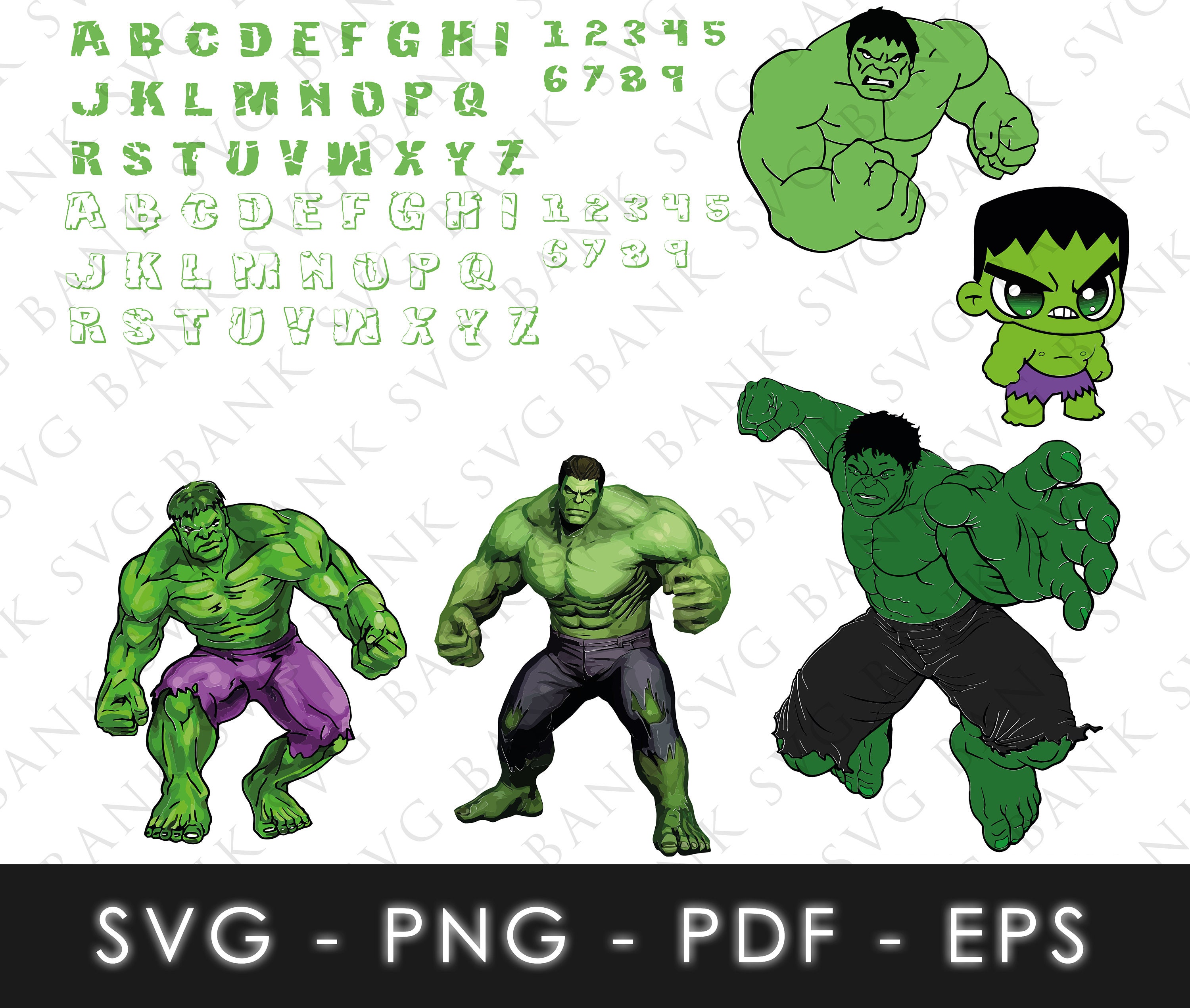 Hulk SVG, Hulk Vector, Hulk Font SVG, Hulk Font Vector, Superhero SVG ...