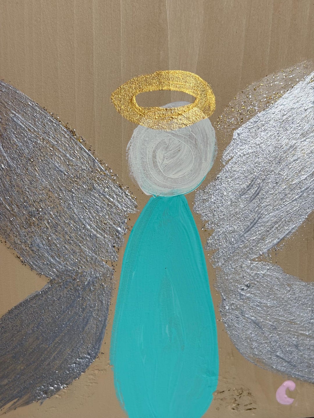 Original Angel Painting on Wood Block: Abstract Guardian Angel Art - Etsy