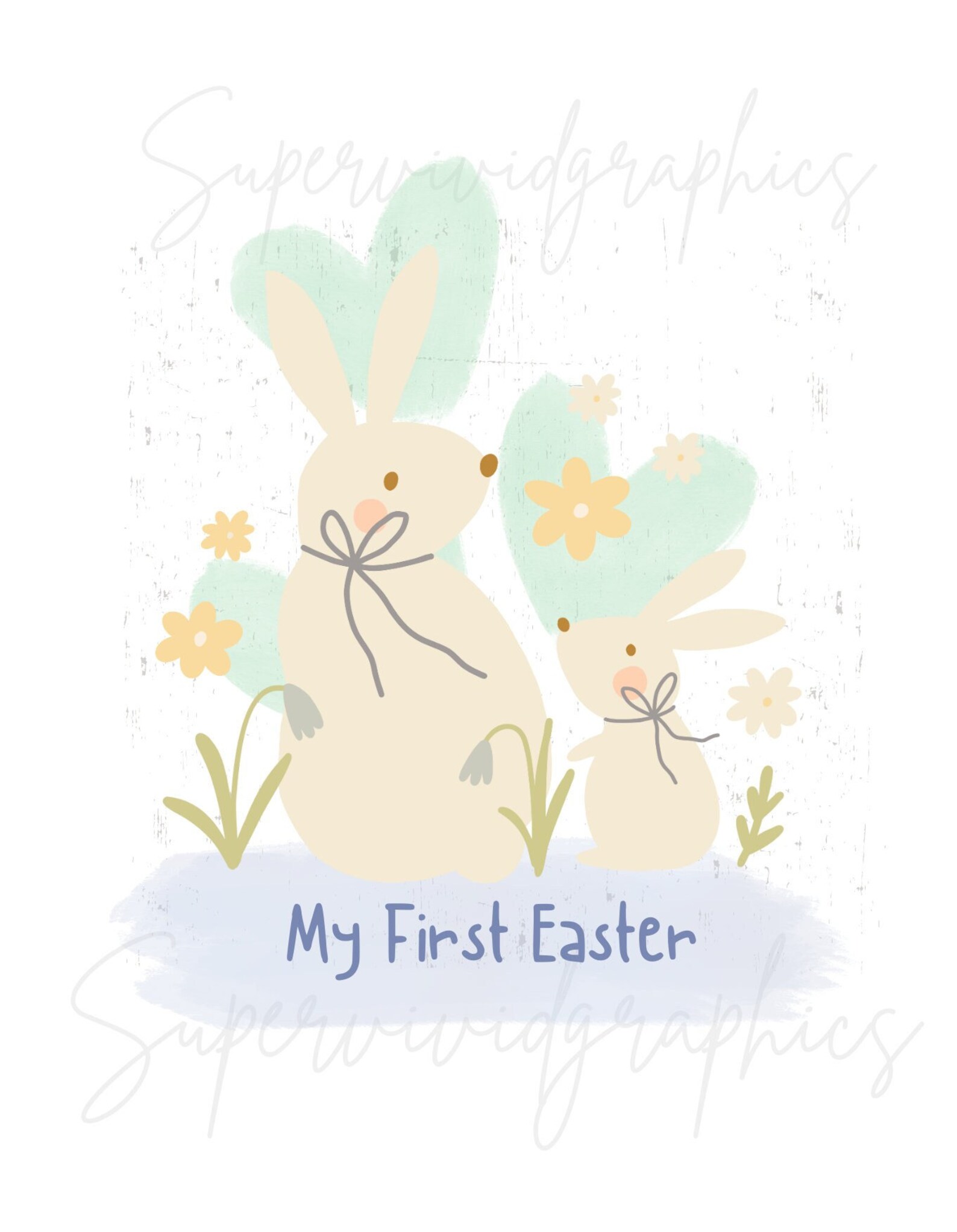 First Easter SVG PDF PNG Digital Download, Easter Bunny Baby Vintage ...