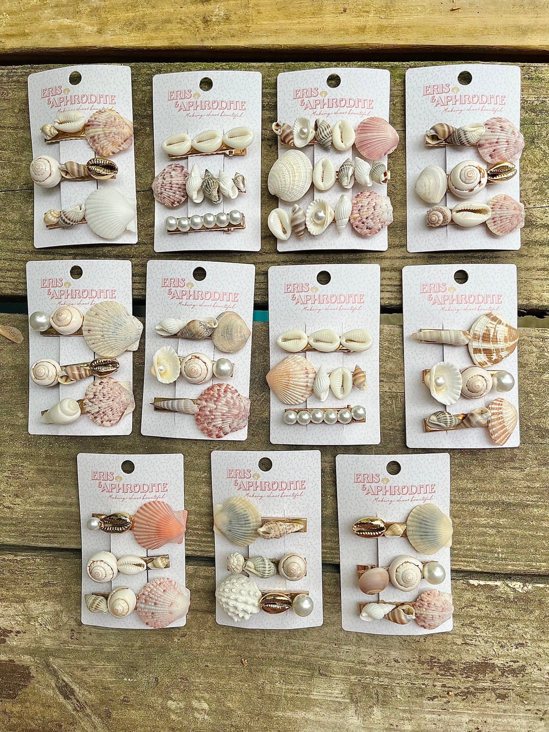 Seashell Pearl Hair Clips Set of 3 - Etsy