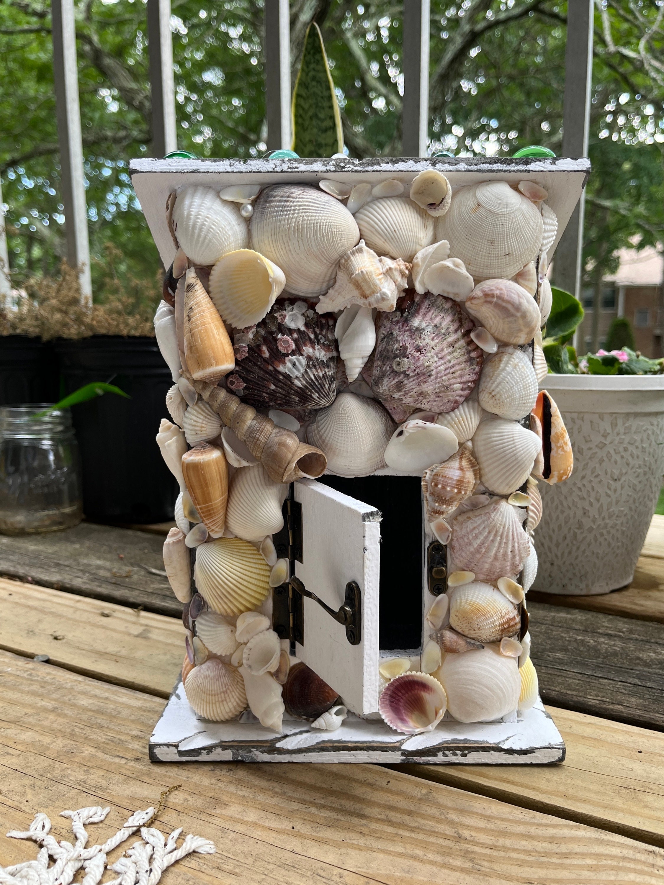 Seashell Birdhouse | Seashell Fairy Home - Etsy