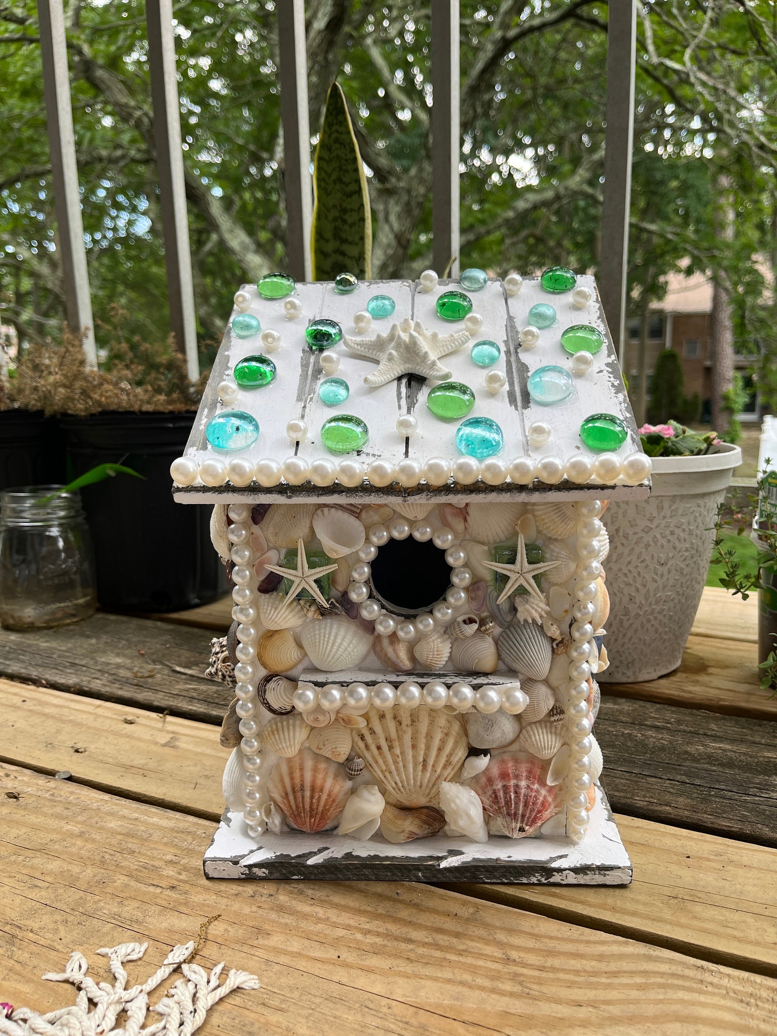 Seashell Birdhouse | Seashell Fairy Home - Etsy