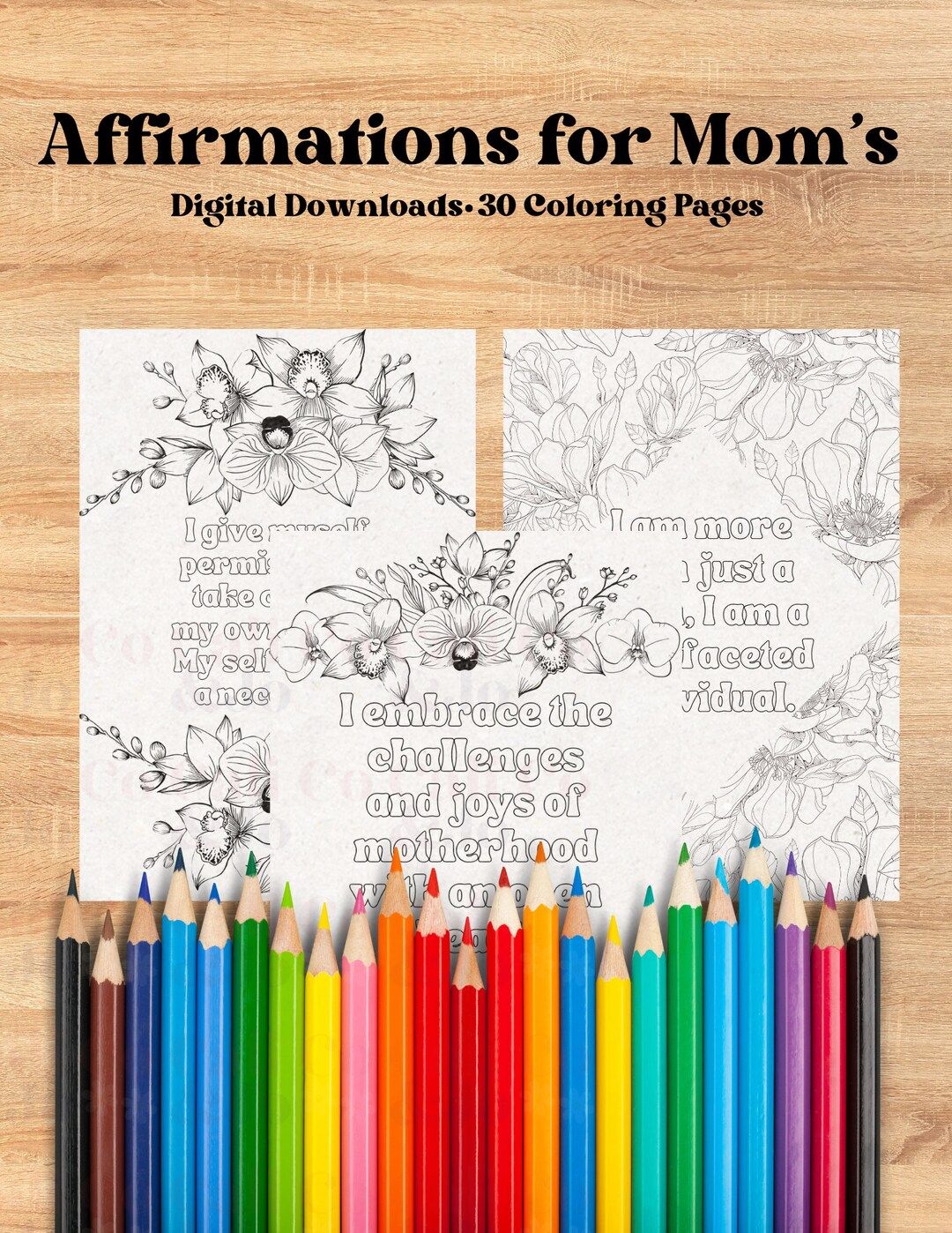 Coloring Pages Positive Affirmation Sheets With Flower Patterns for ...