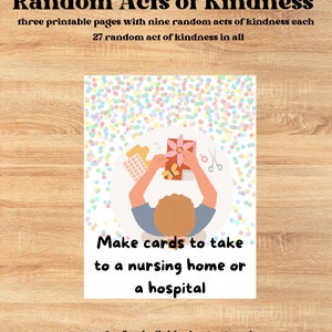 Random Acts of Kindness Printable Cards for Kids, Summer Activities ...