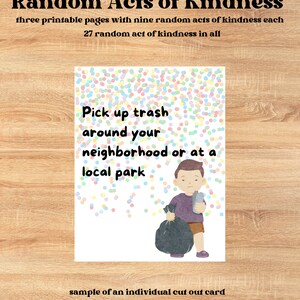 Random Acts of Kindness Printable Cards for Kids, Summer Activities ...
