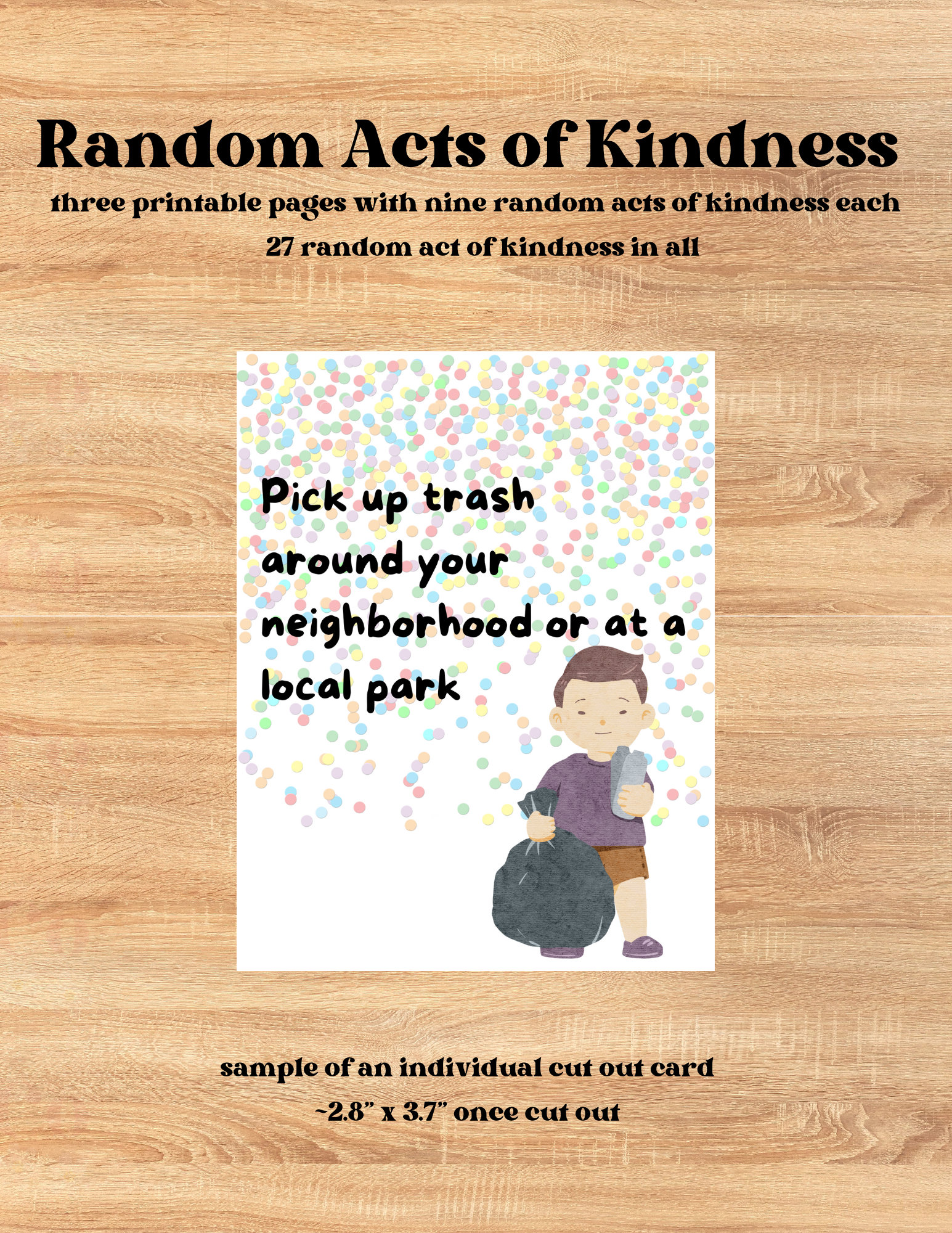 Random Acts of Kindness Printable Cards for Kids, Summer Activities ...