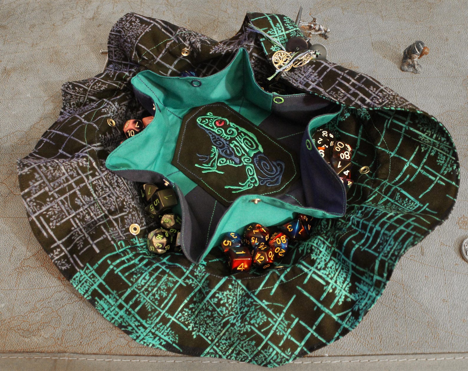 Embroidered Frog Dice Bag | Holds 6 Sets | Medium Size | Dnd and Board ...